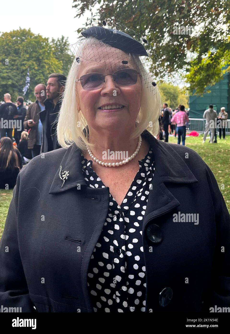 Jennifer Bryant, 73, from Reading, waits to see Queen Elizabeth II’s ...