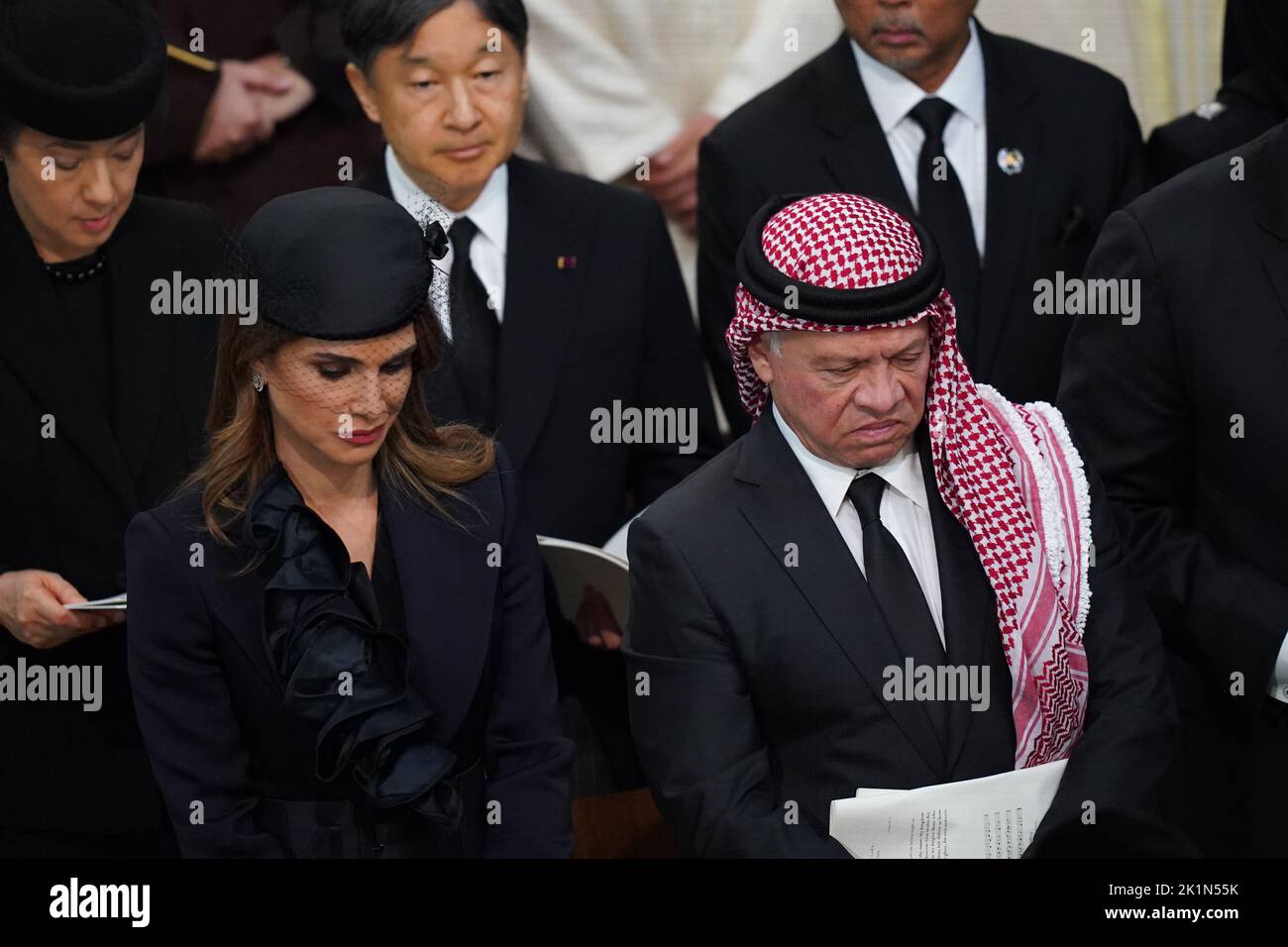 King Abdullah II and Queen Rania Al-Abdullah of Jordan attending the ...