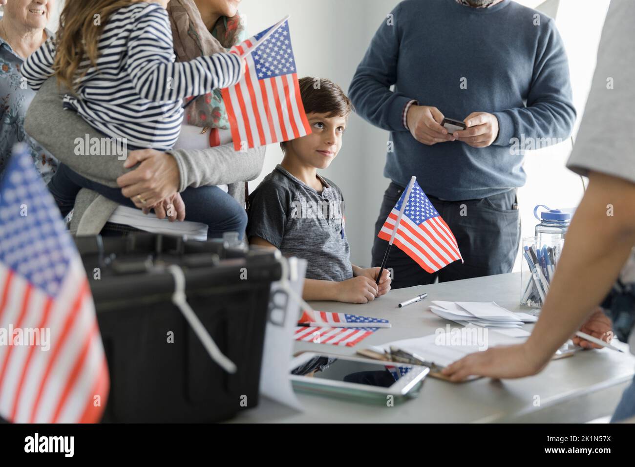 Boy american flag hi-res stock photography and images - Alamy