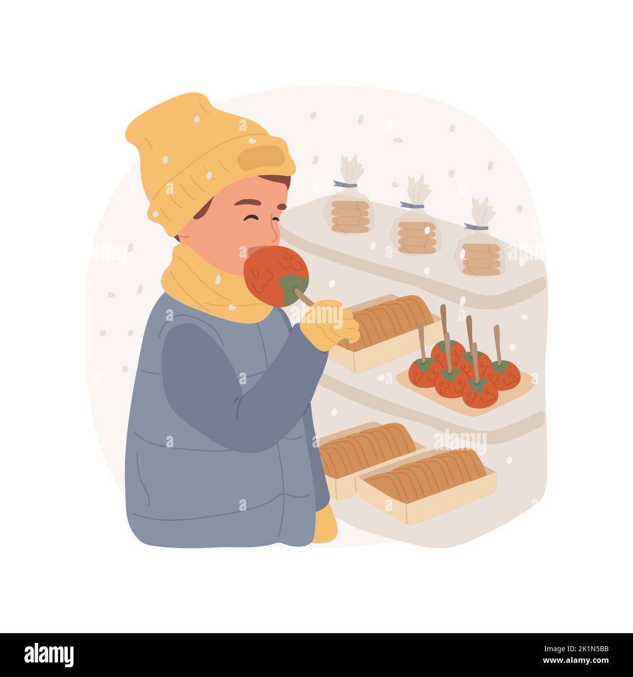 Boy eating sweets candy Stock Vector Images - Alamy