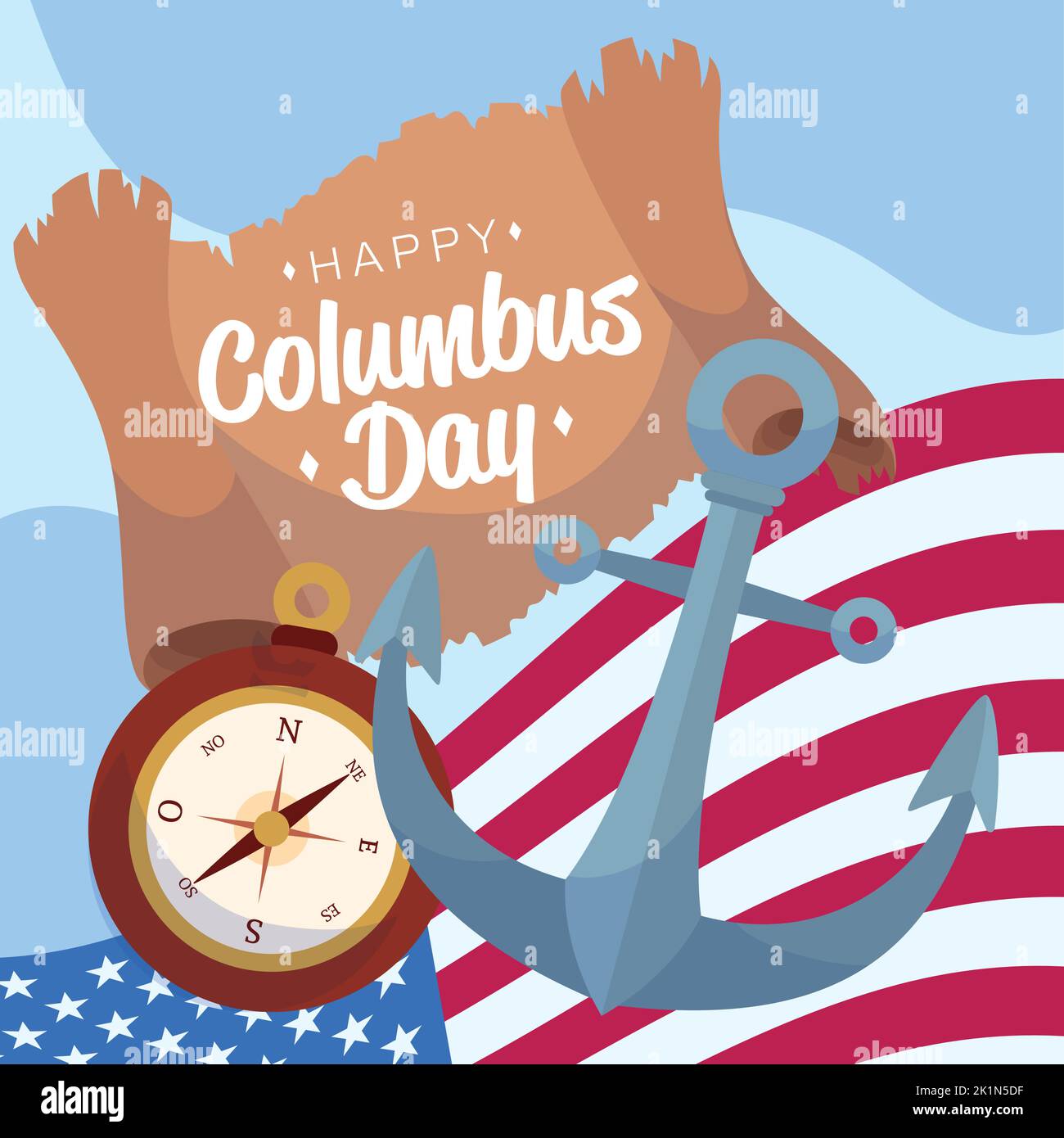 Compass with columbus Stock Vector Images - Alamy