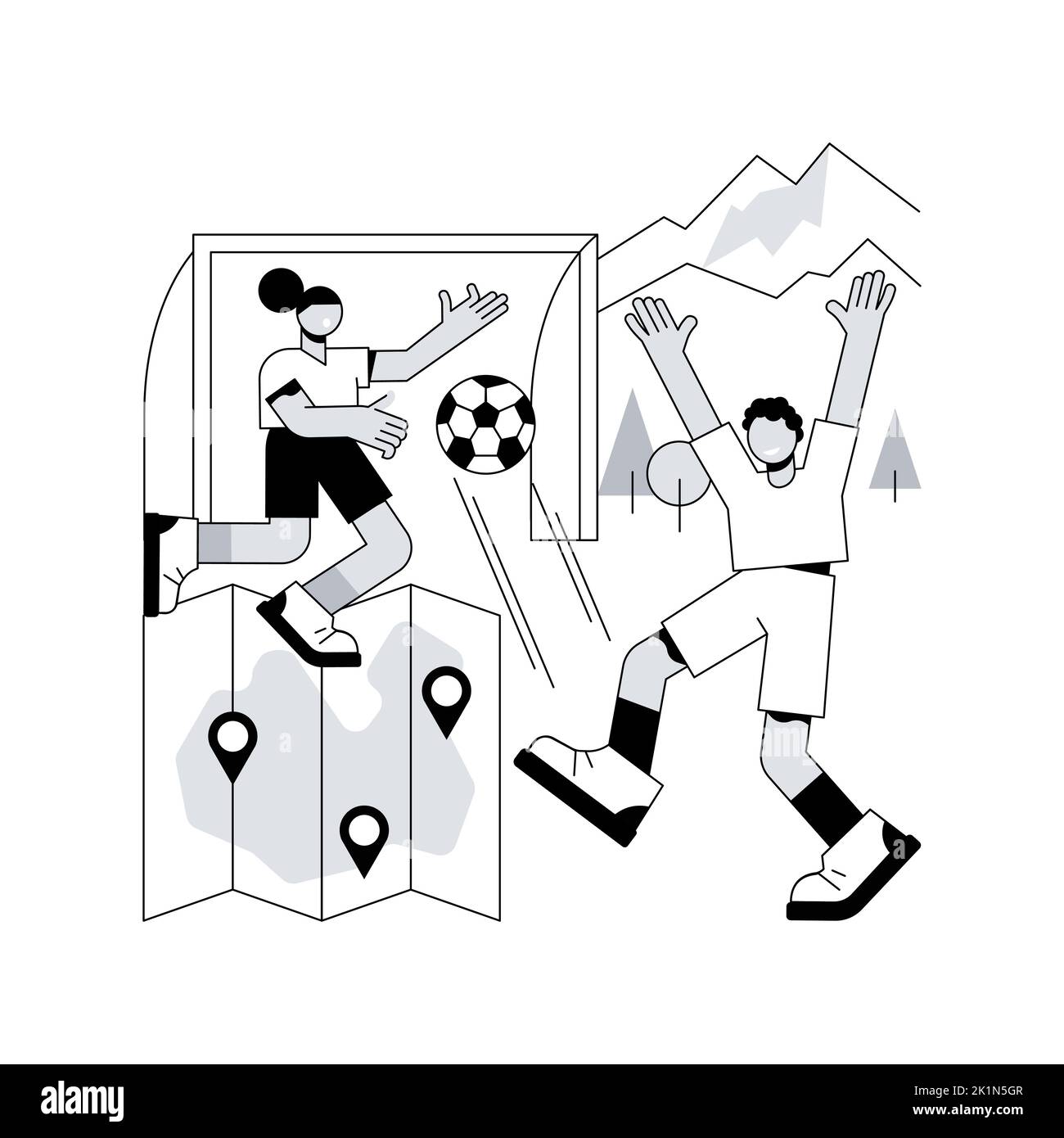Soccer Teamwork Cartoon