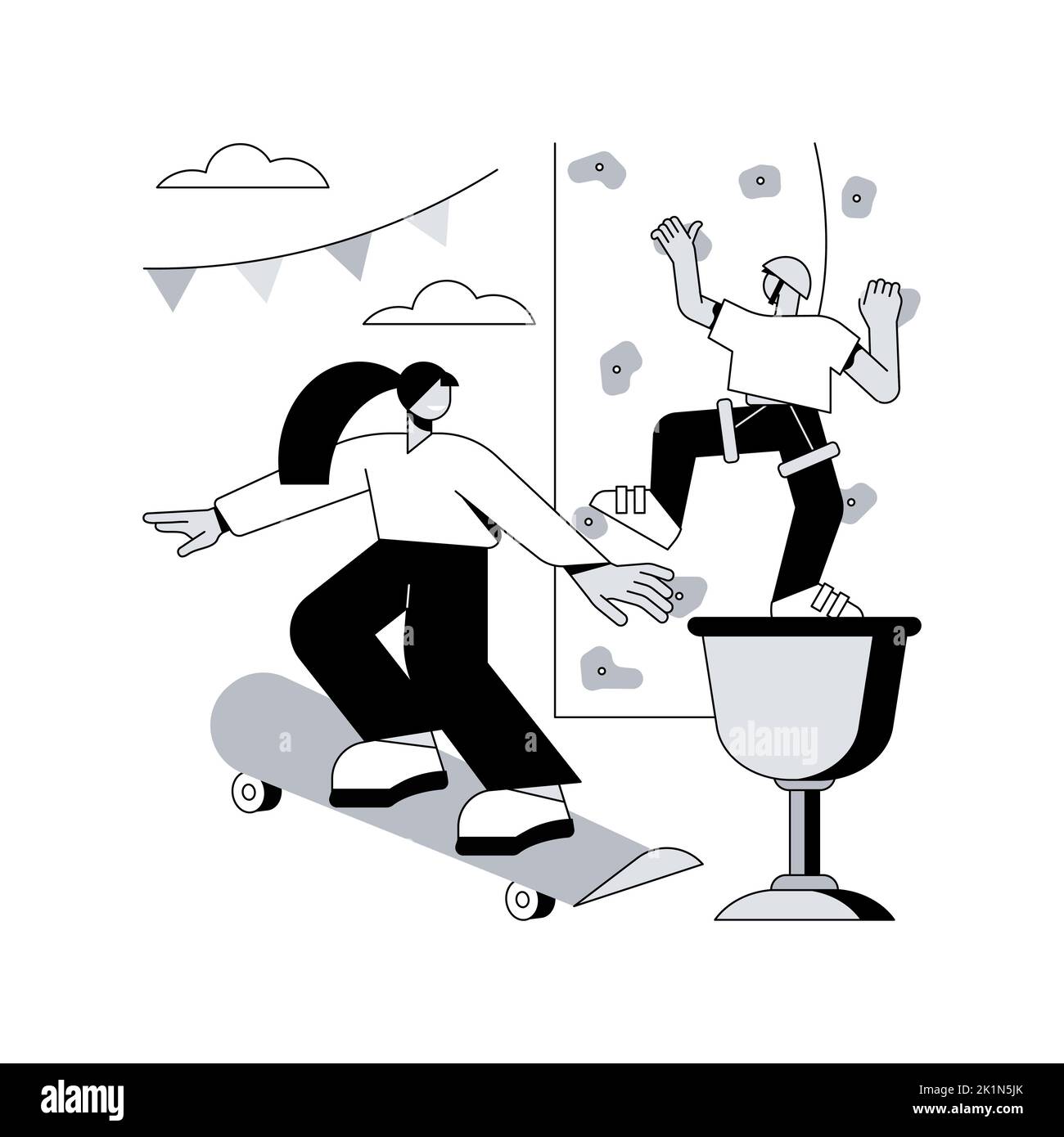 Extreme camp abstract concept vector illustration. Extreme sports for ...