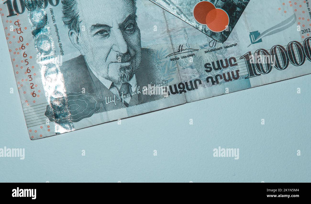 Master card on the Armenian dram, 10000 dram. Yerevan, Armenia - 2022 ...