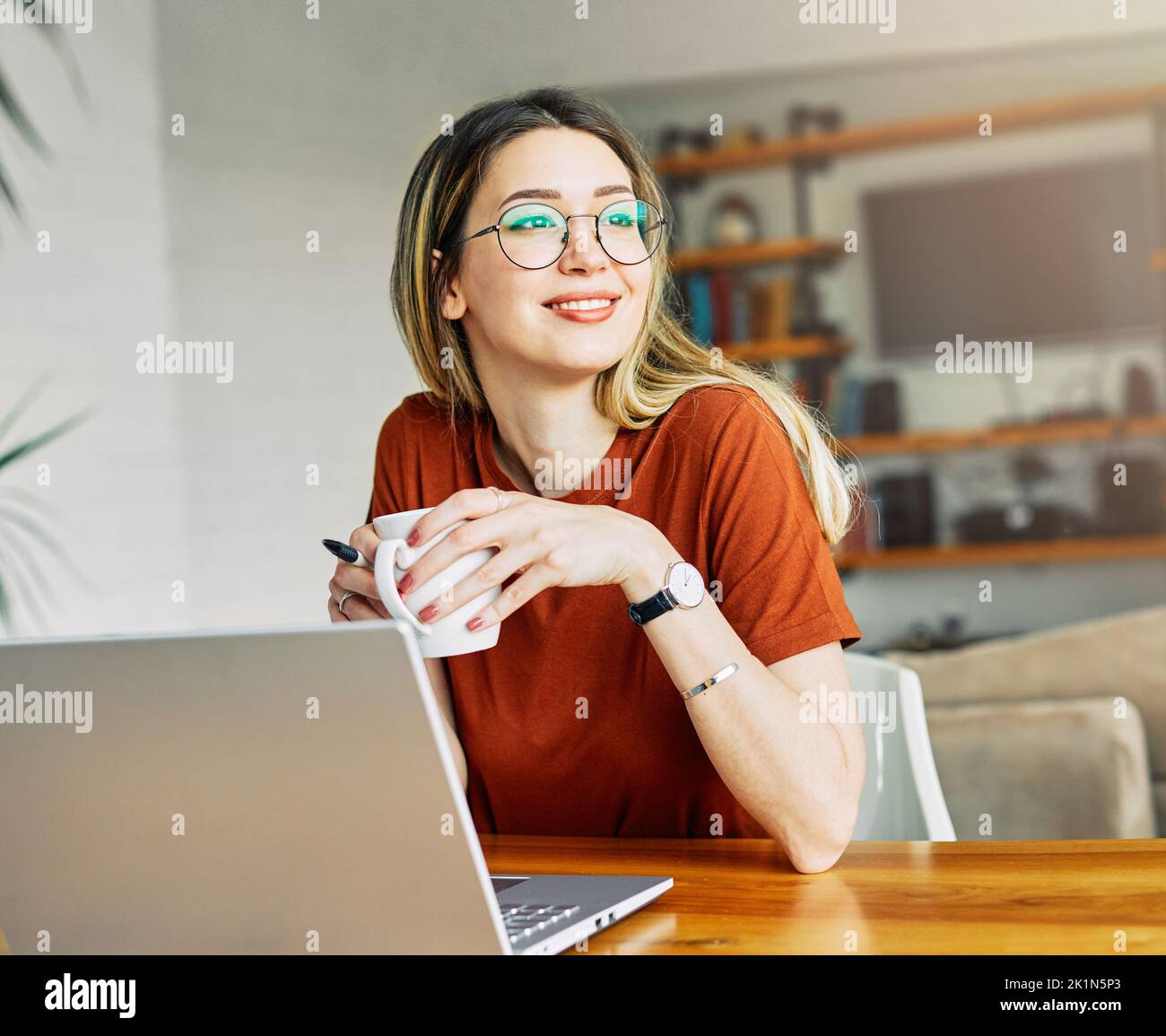 Laptop Computer Girl Woman Home Technology Female Internet Young Office