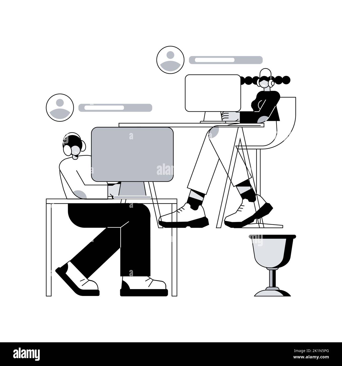 eSports collaboration abstract concept vector illustration. E-sports ...