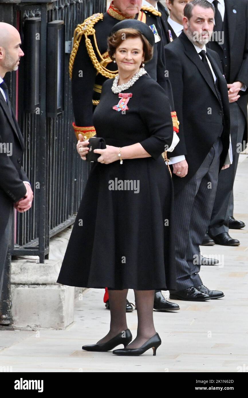 London, UK - 19th September 2022 Cherie Blair at funeral of Queen ...