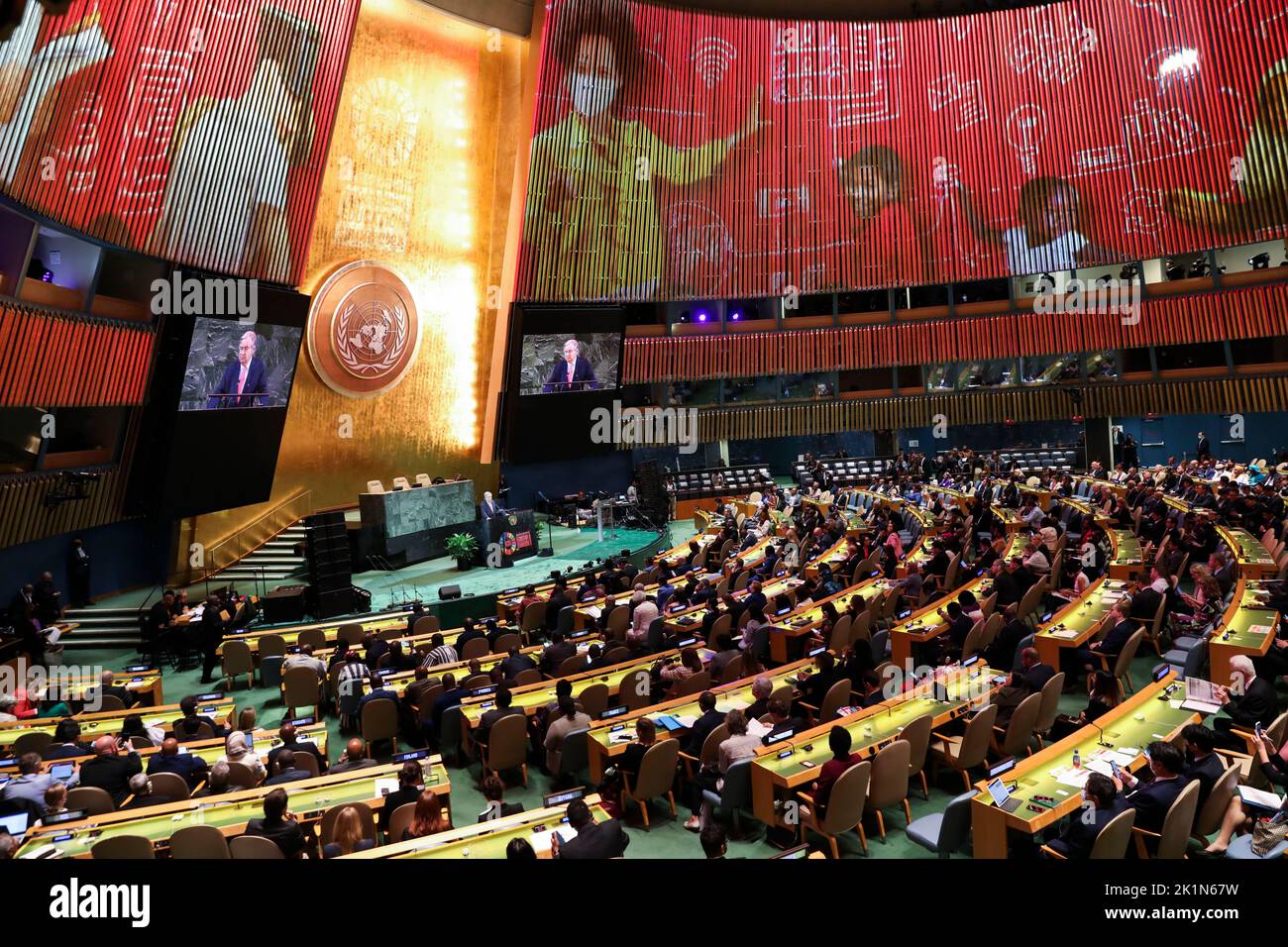 United Nations. 19th Sep, 2022. Photo taken on Sept. 19, 2022 shows UN ...