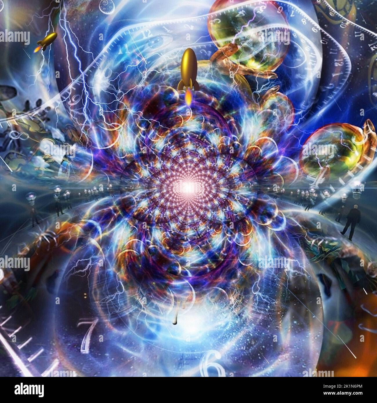 Surreal scene with fractal elements. 3D rendering Stock Photo - Alamy