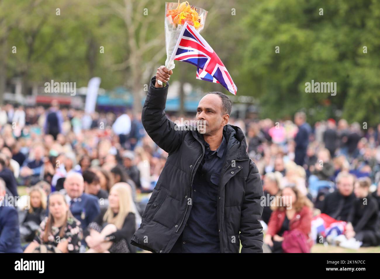 Thousands of members of the public watch the state funeral of Queen ...