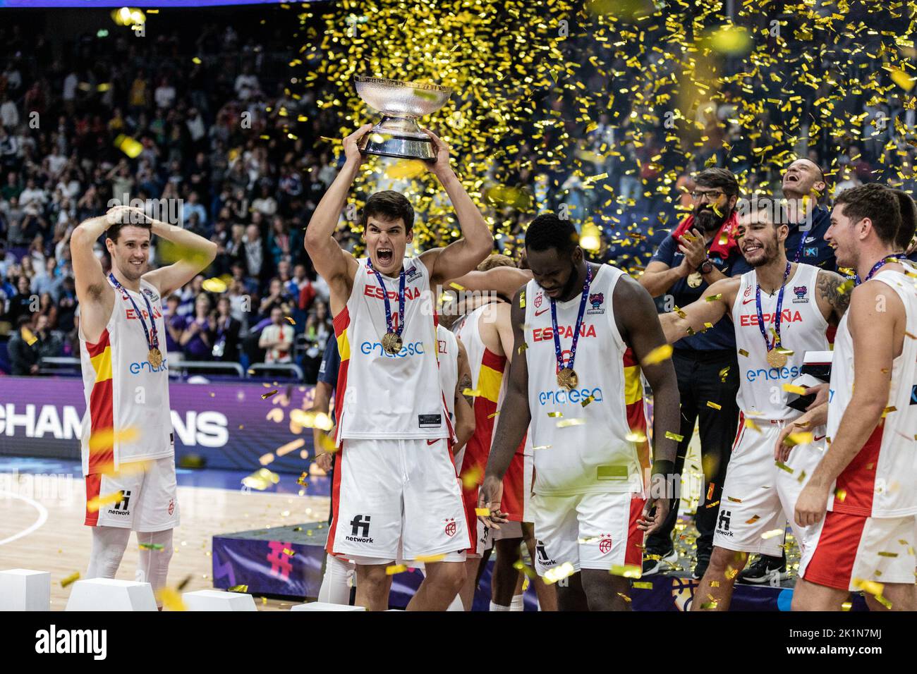 Spain celebrates after winning the final of the FIBA Eurobasket 2022 ...