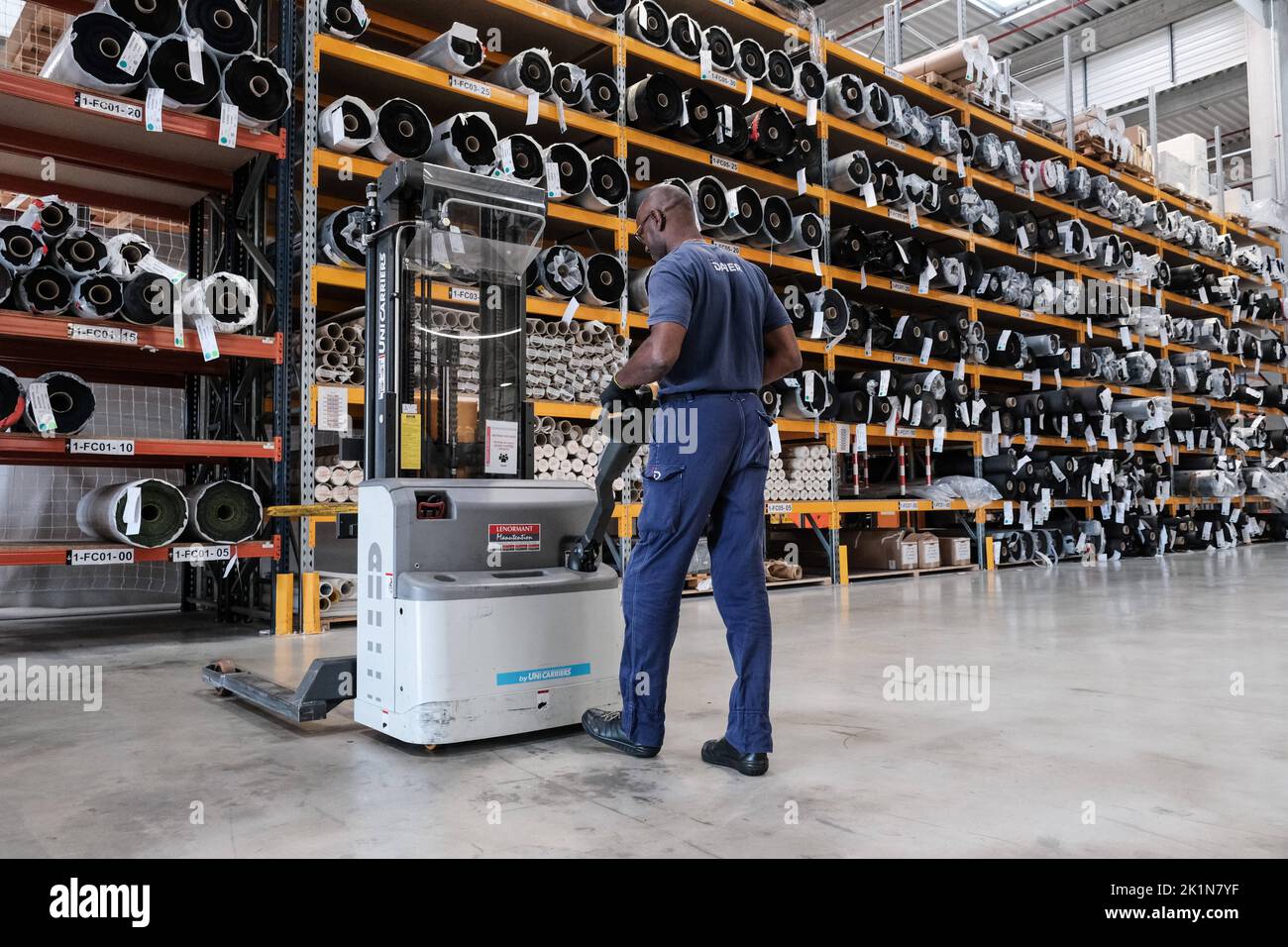 Logistics racks. In Cornebarrieu, near the suburbs of Toulouse (France ...