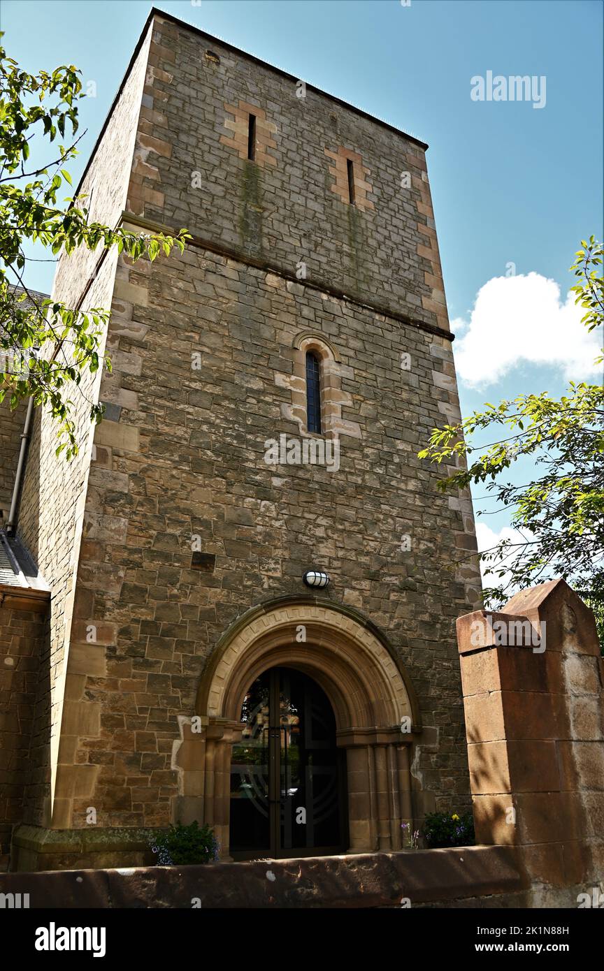 An external view of the architecture of a church building in the city ...