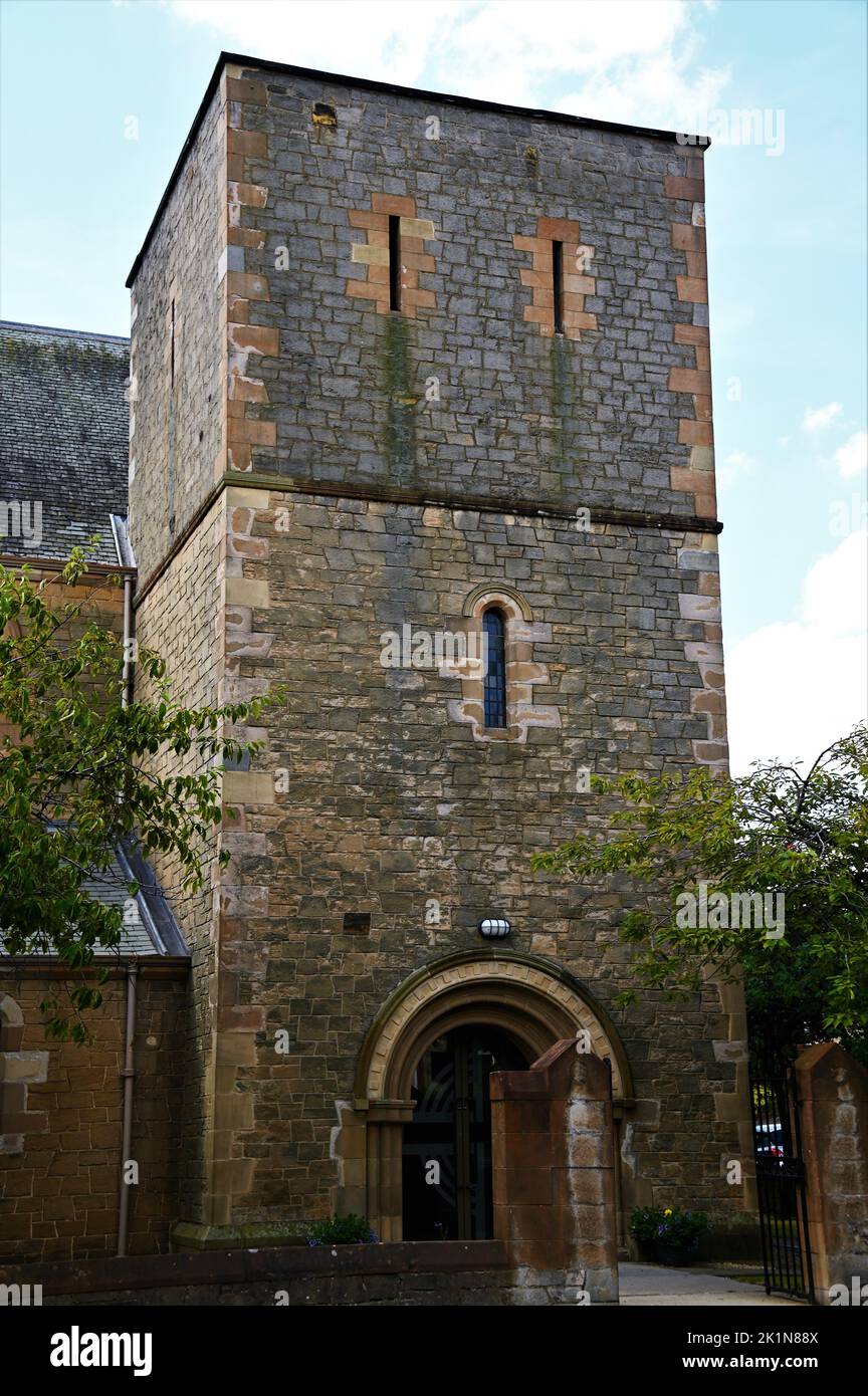 An external view of the architecture of a church building in the city ...