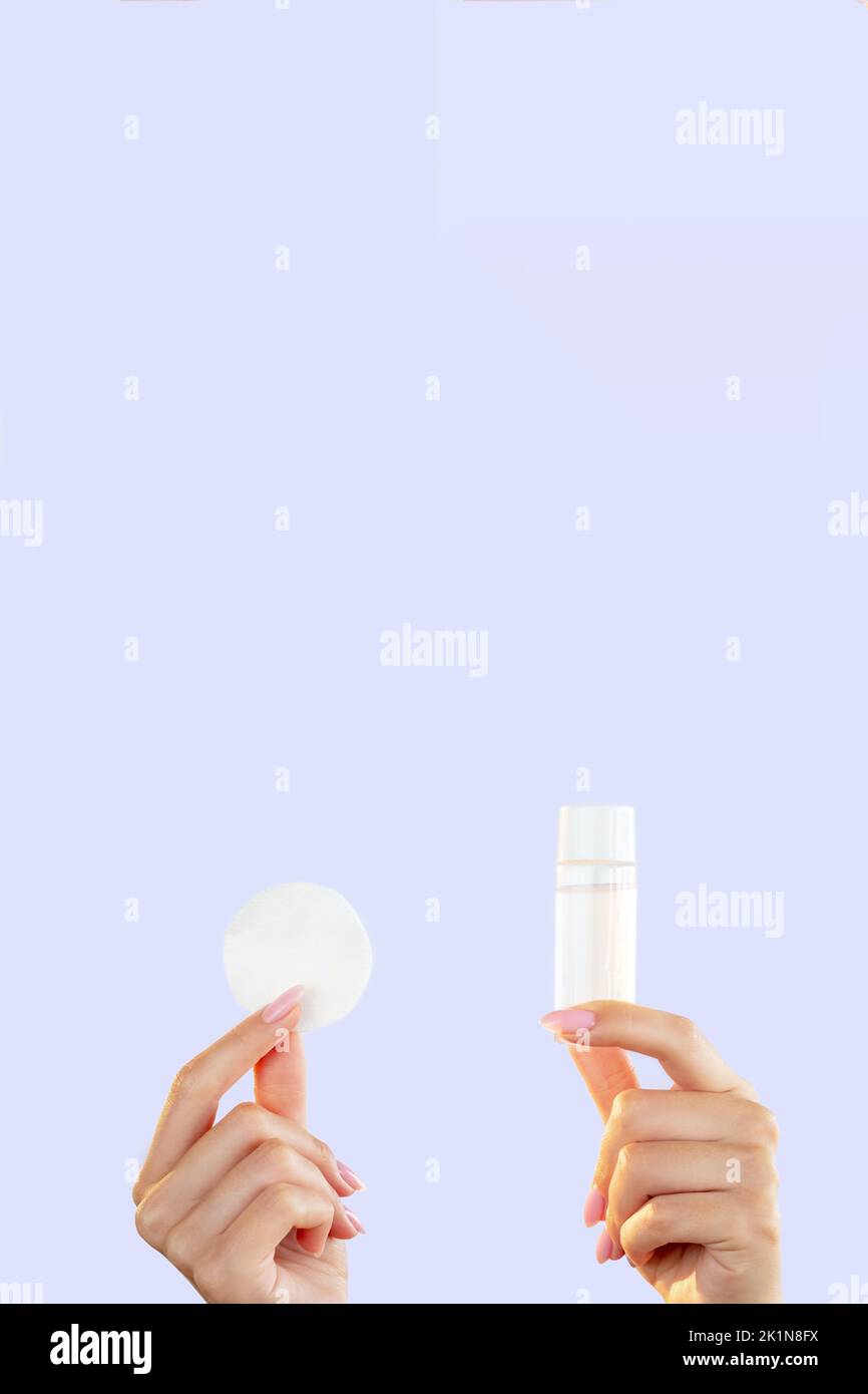 Makeup remover. Facial skincare. Cleansing product. Wellness hygiene ...