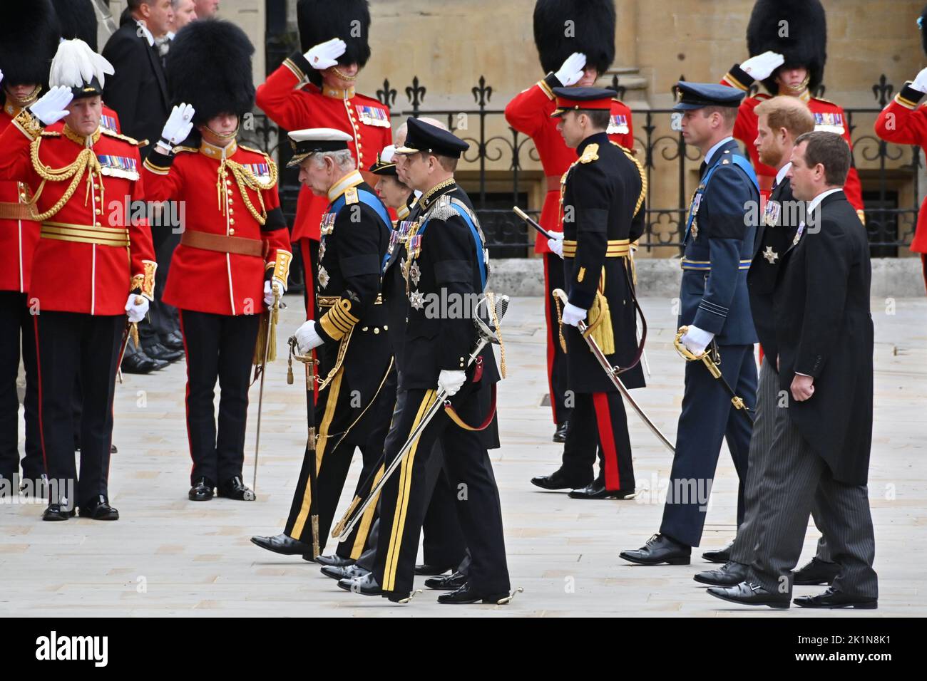 London, UK - 19th September 2022 King Charles III, Princess Anne ...