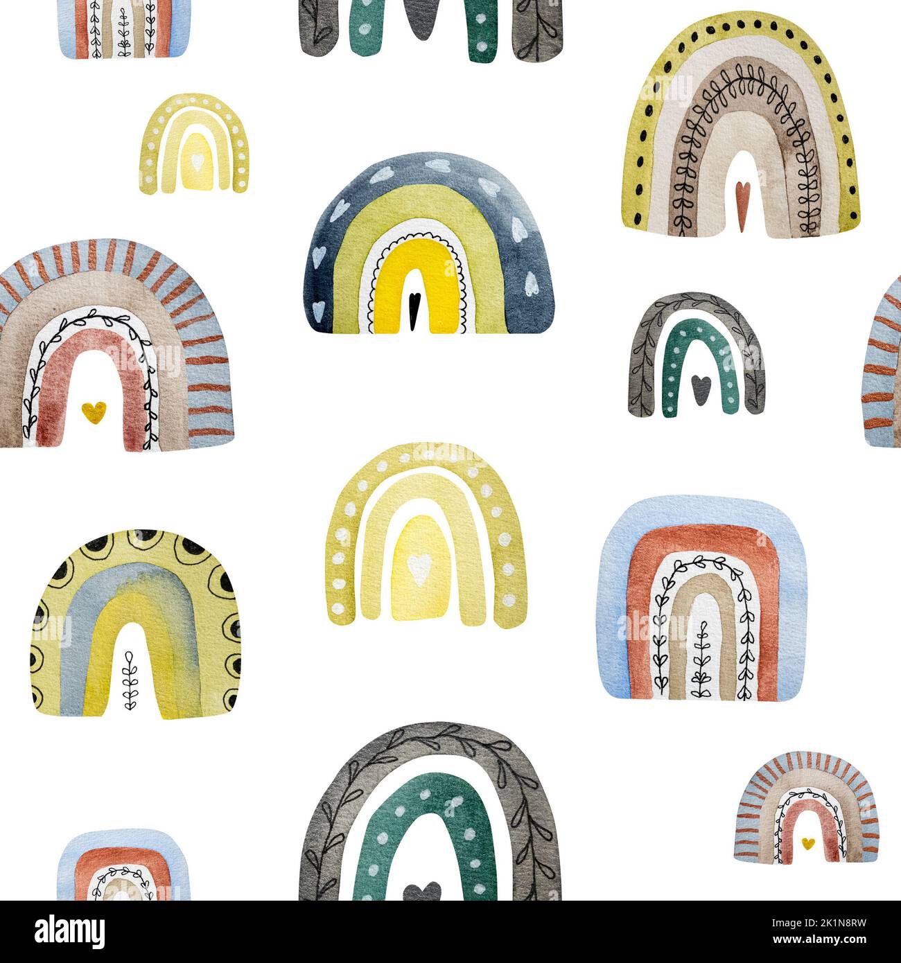 Watercolor rainbow pattern Stock Photo - Alamy