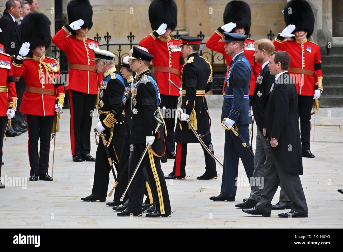 The State Funeral of HM Queen Elizabeth II at Westminster Abbey -PICTURED: King Charles III ...