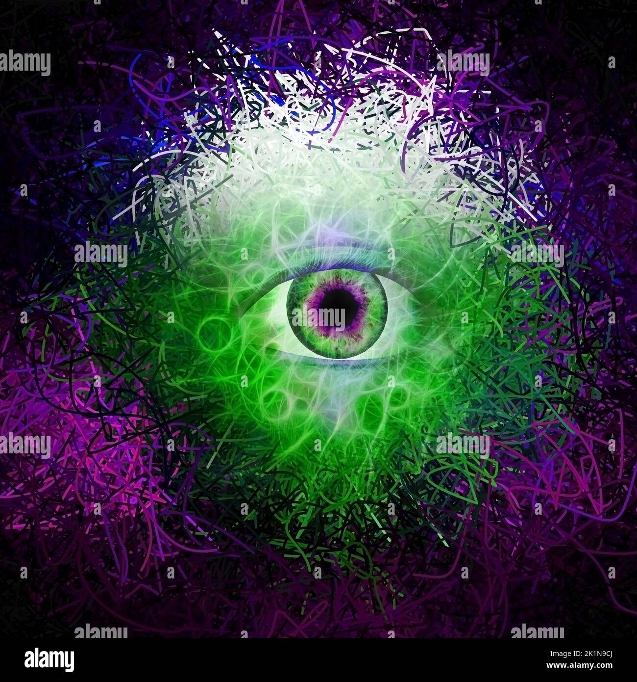 Crystal Ball with all seeing eye. 3D rendering Stock Photo - Alamy