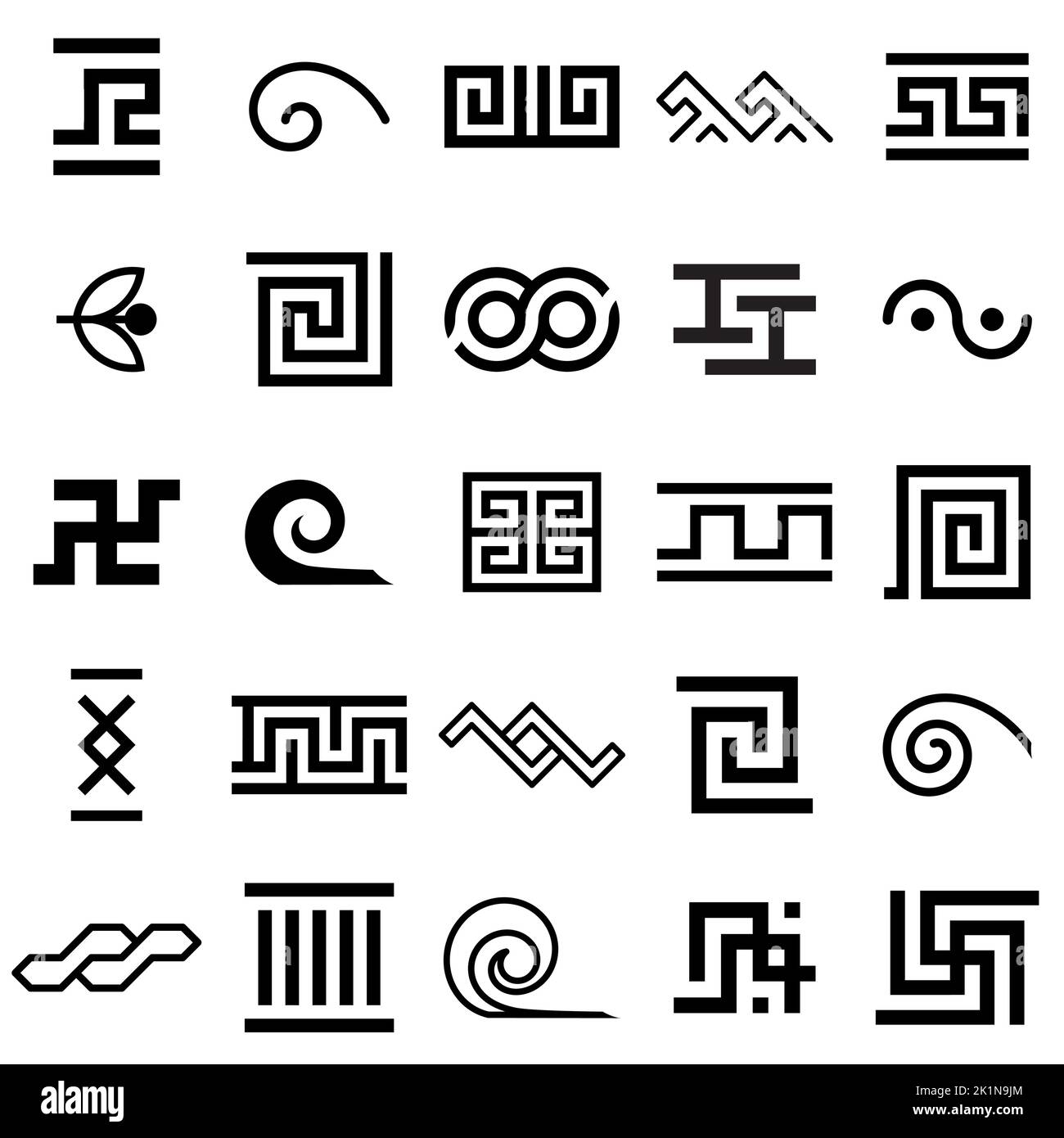 Greek motives vector symbols set. Greek key collection Stock Vector ...