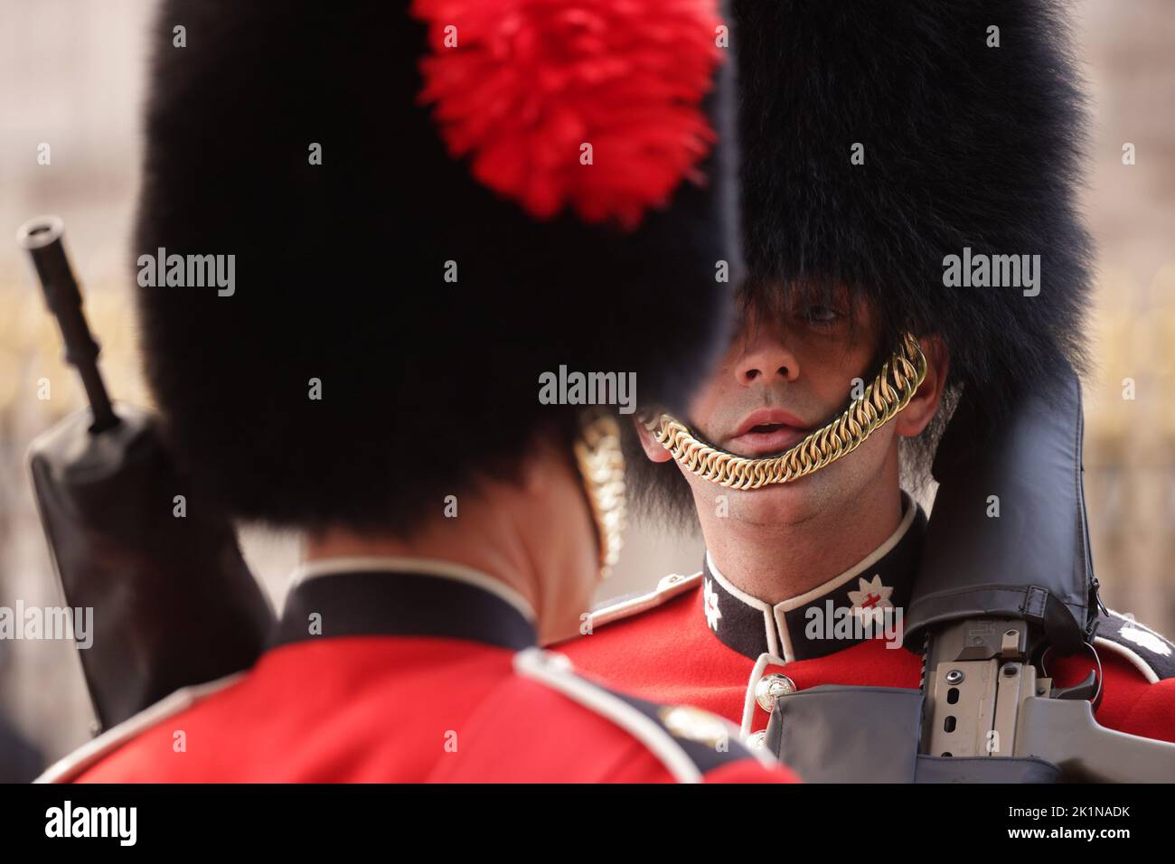 London, UK. 19th Sep, 2022. The Coldstream Guards are seen during the ...