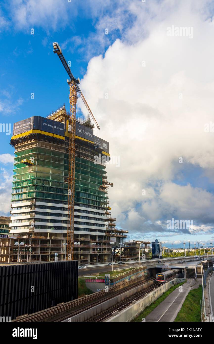 Wien, Vienna: apartment house construction high-rise project "Danube ...