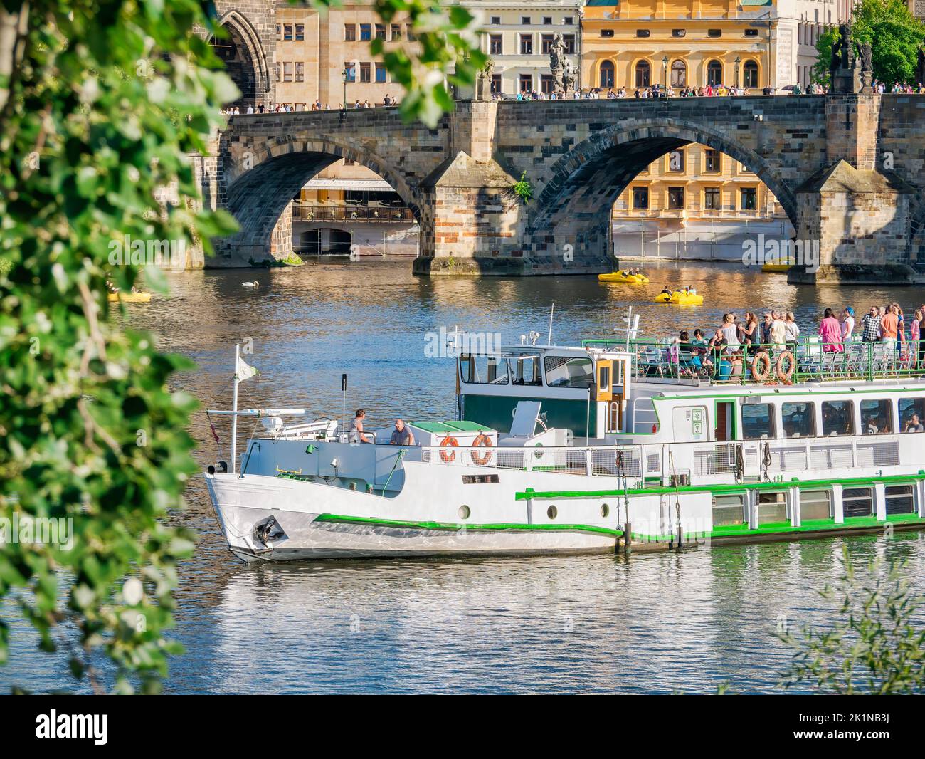 Prague, Czech Republic - June 2022: Cruise ship or boat with tourists ...