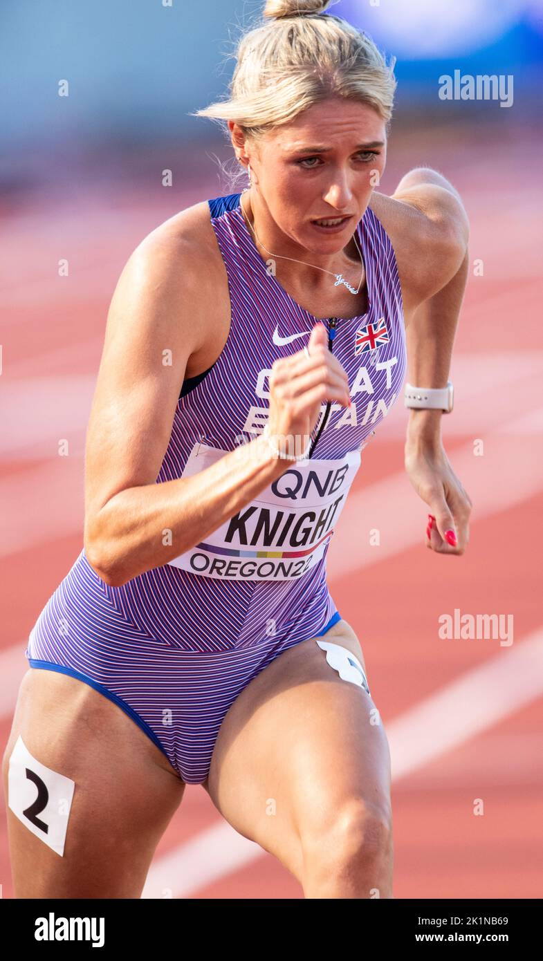 Jessie Knight of GB&NI competing in the women’s 400m hurdles at the ...