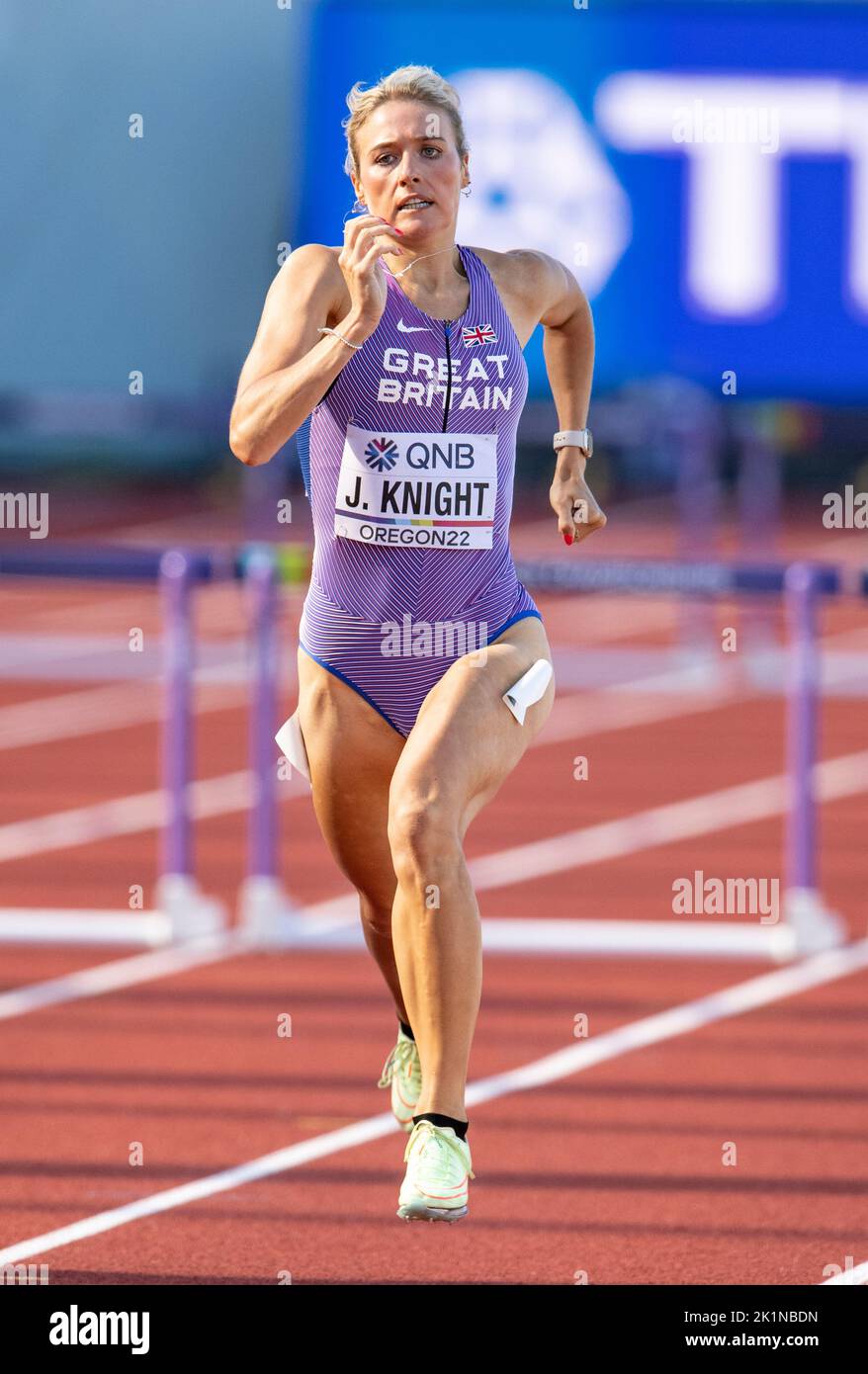 Jessie Knight of GB&NI competing in the women’s 400m hurdles at the ...