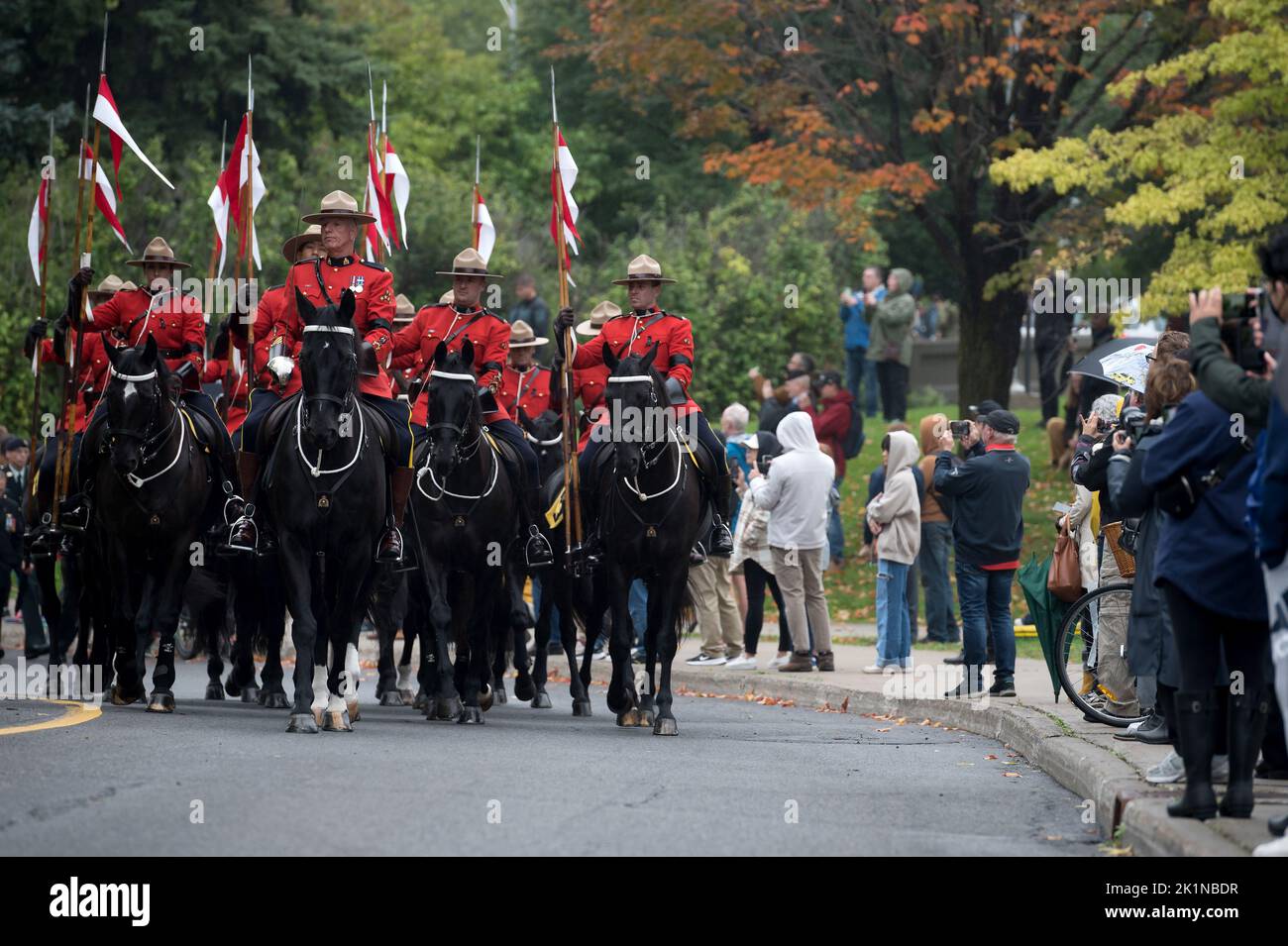 Ottawa, Canada. 19th Sep, 2022. Mounted RCMP officers lead the ...