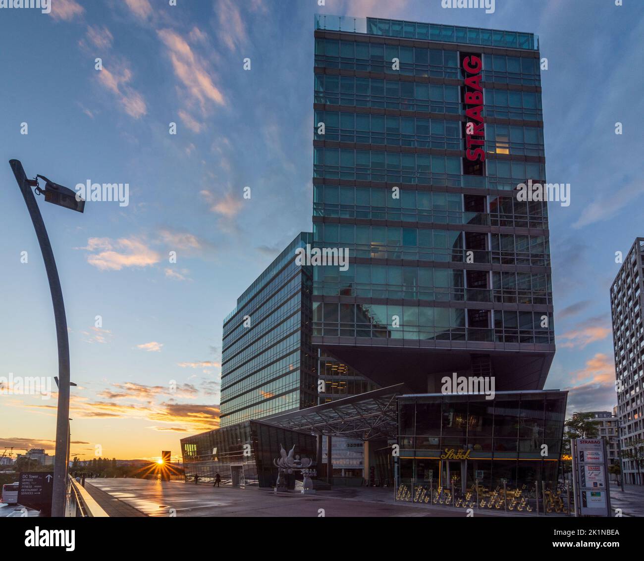 Wien, Vienna: Strabag Headquarters in Donaucity, sunset in 22 ...