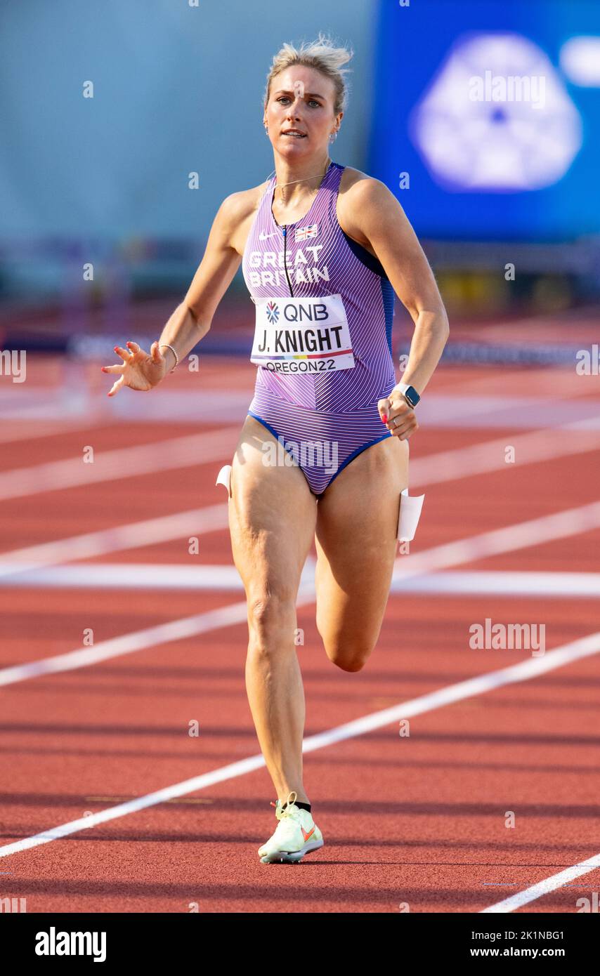 Jessie Knight of GB&NI competing in the women’s 400m hurdles at the ...