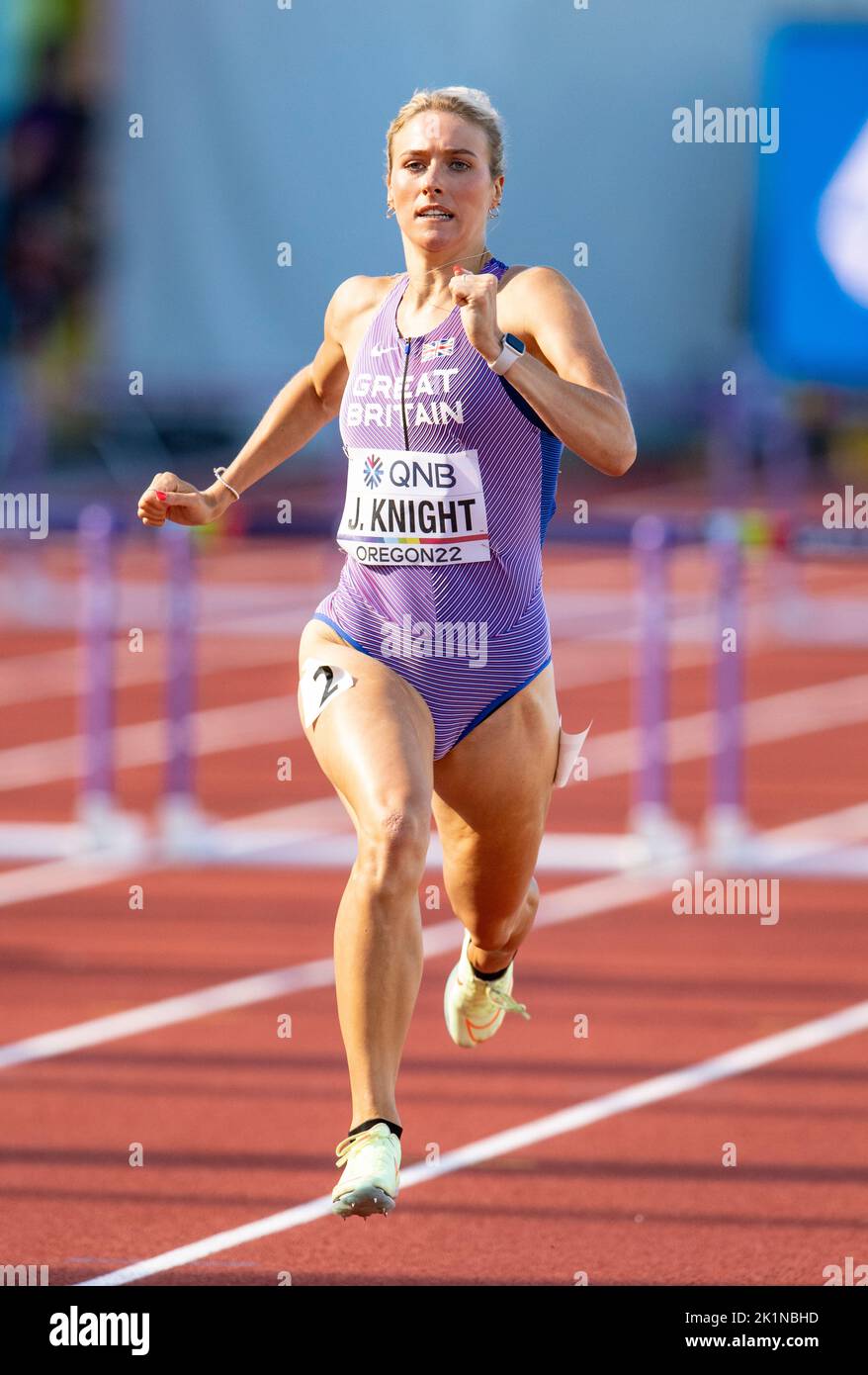 Jessie Knight of GB&NI competing in the women’s 400m hurdles at the ...