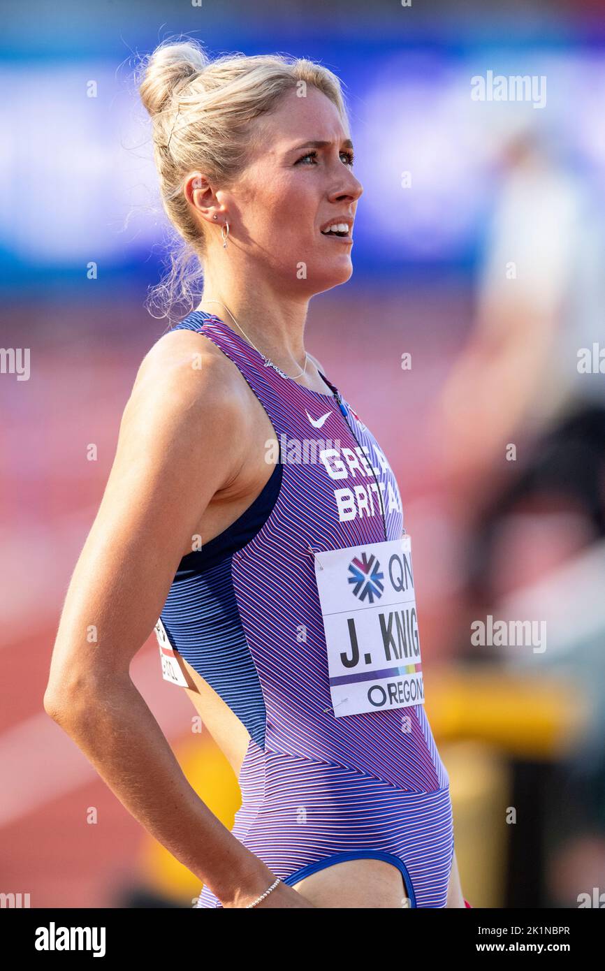 Jessie Knight of GB&NI competing in the women’s 400m hurdles at the ...