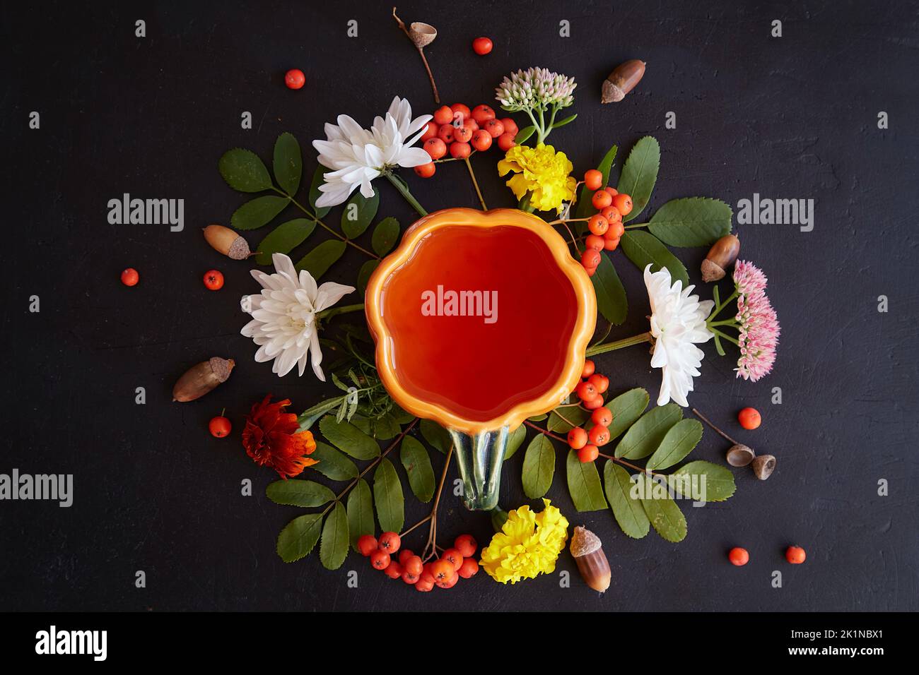 Aesthetic sustainable eco-friendly teatime with cup in creative shape ...