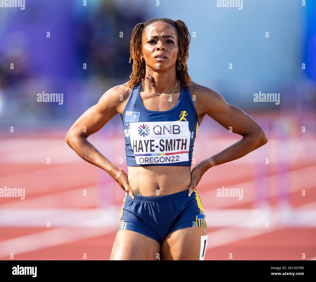Yanique Haye-Smith of Turks and Caicos Islands competing in the women’s ...