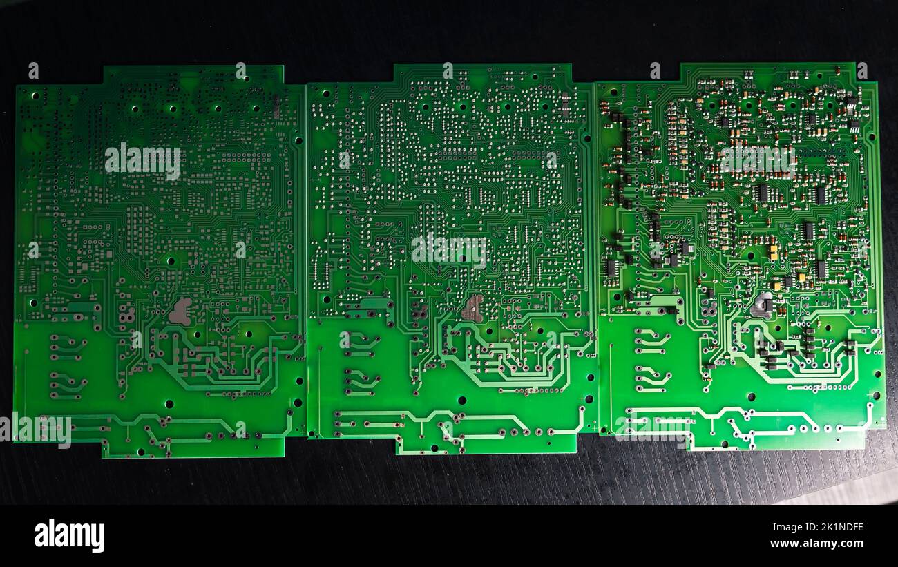 Green Printed Circuit Board (PCB) with some Surface Mount Device (SMD ...