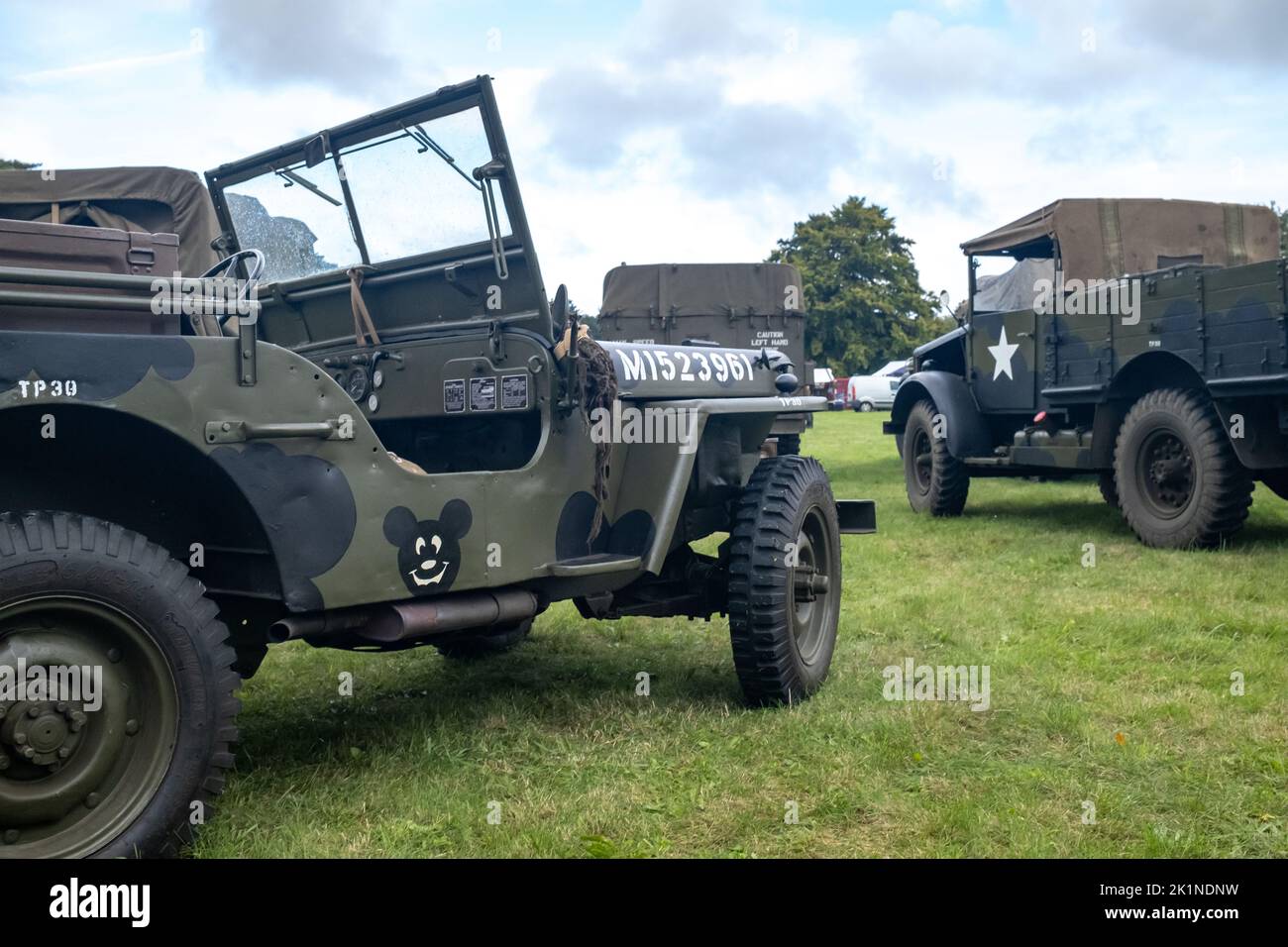 Holt, Norfolk, UK. Vintage ex US military jeep on display at the annual ...