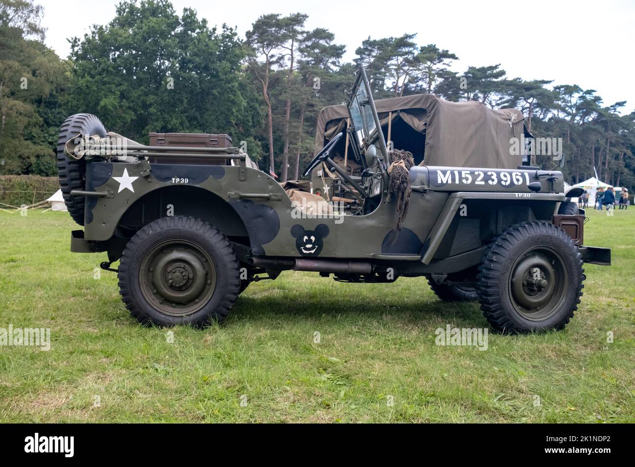 Holt, Norfolk, UK. Vintage ex US military jeep on display at the annual ...