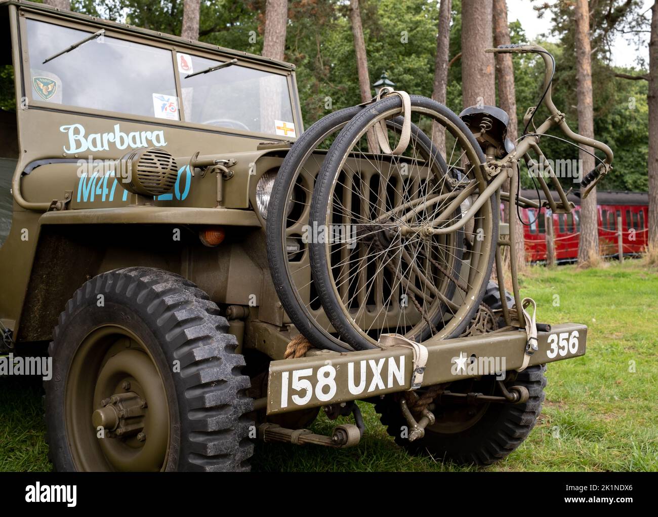 19. Vintage ex US military jeep on display Stock Photo - Alamy