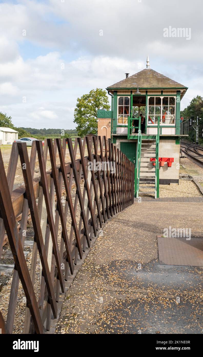 28. The signal house at the end of the platform at Holt station on the ...