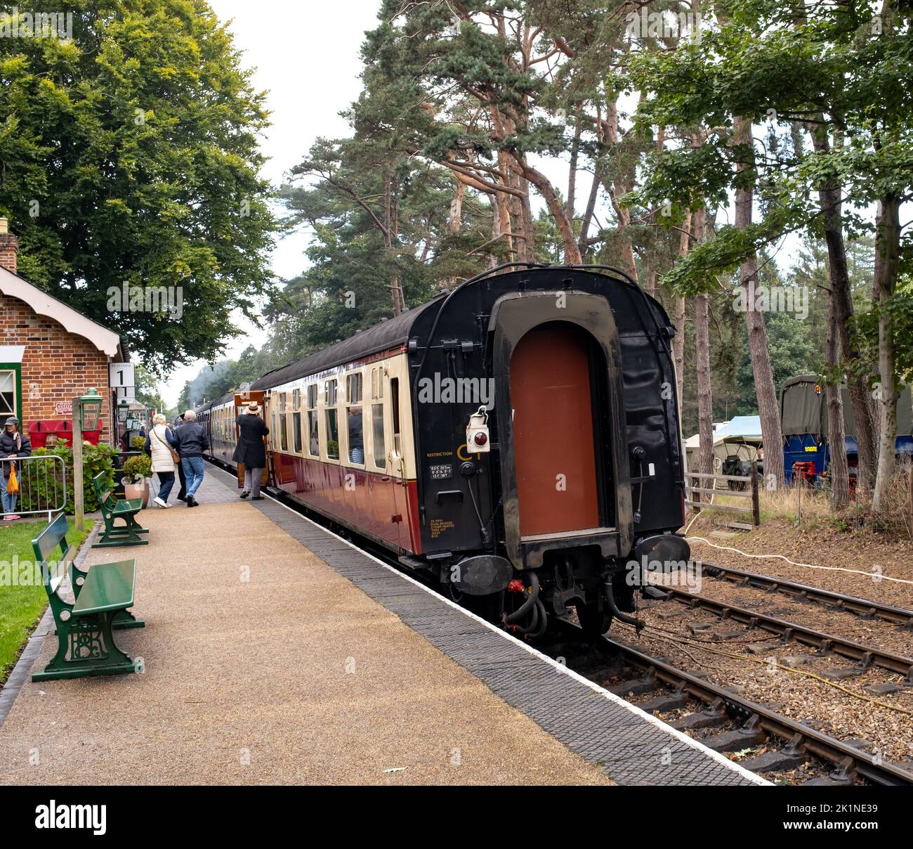 33. A busy railway platform at Holt station on the North Norfolk ...