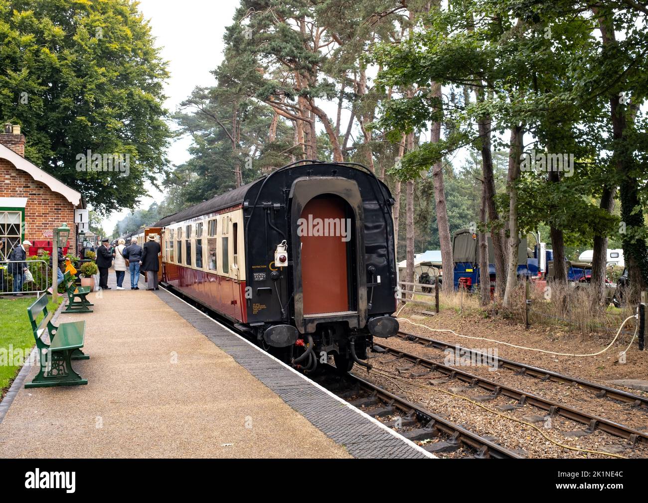 34. A busy railway platform at Holt station on the North Norfolk ...