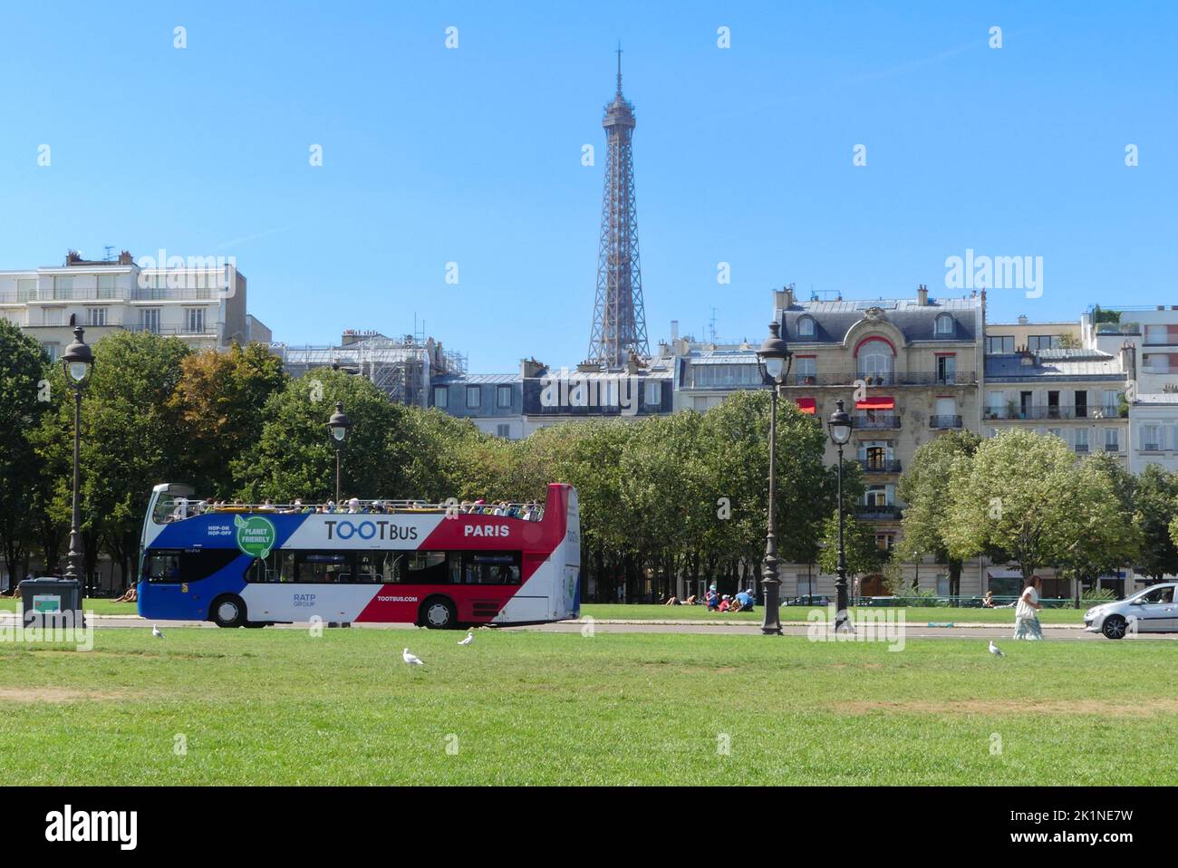 Paris, France. September 04. 2022. Double decker bus in the quarter of ...