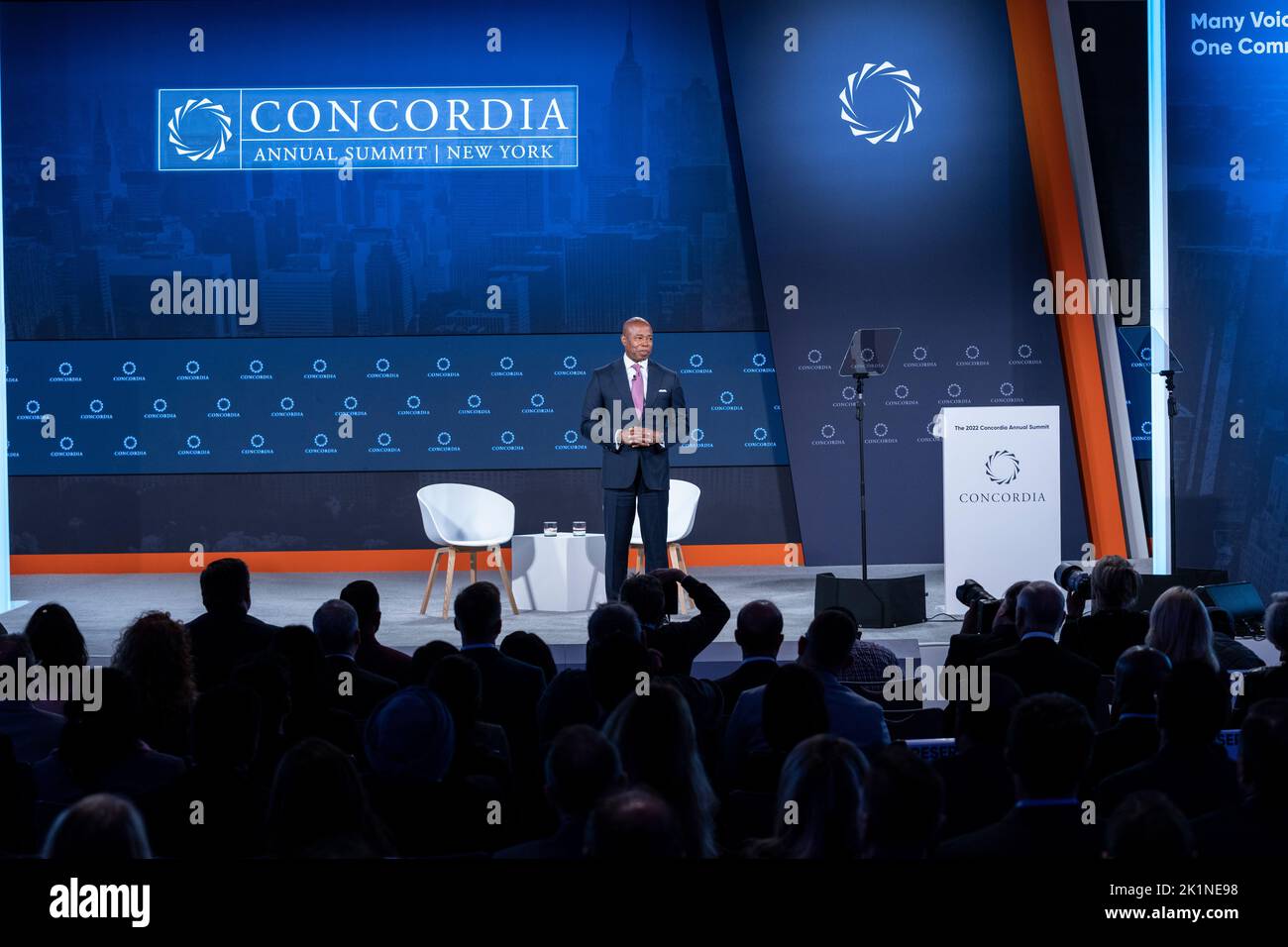 New York, NY - September 19, 2022: Mayor Eric Adams delivers keynote ...