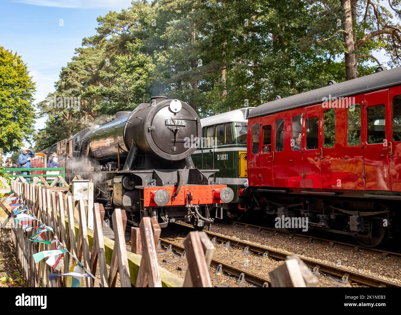 48. Vintage steam train in Holt railway station on the North Norfolk ...