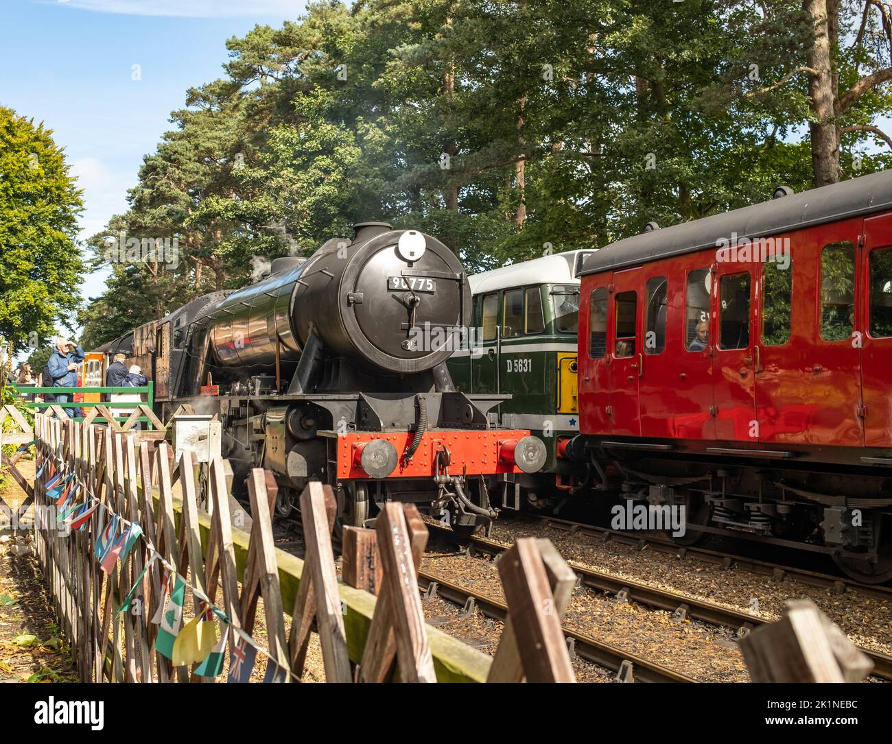 50. Vintage steam train in Holt railway station on the North Norfolk ...