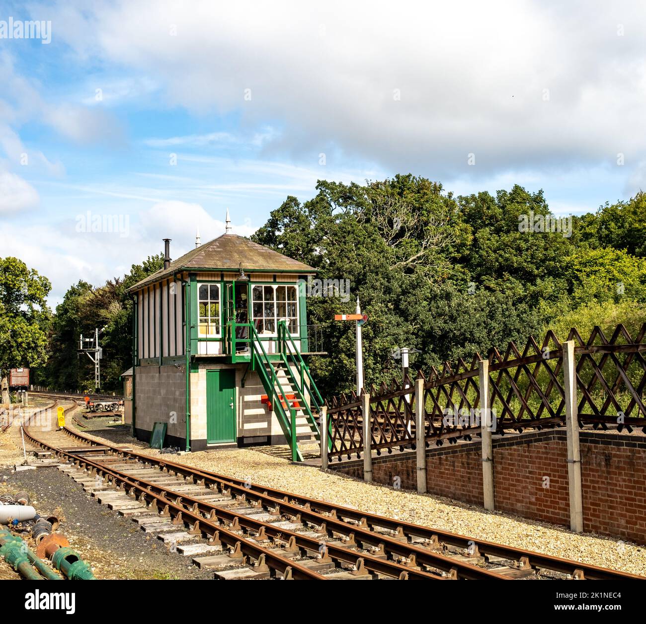 51. Historic signal house at the end of the railway platform at Holt ...