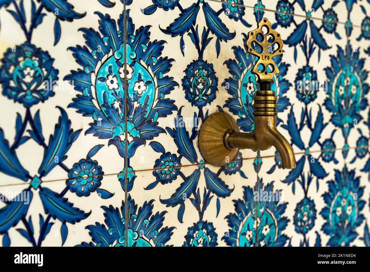 tile wall , traditional decorative art, painting on ceramics Stock ...