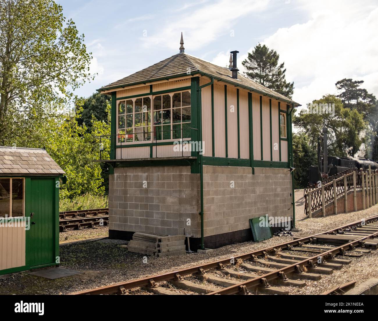55. Historic signal house at the end of the railway platform at Holt ...